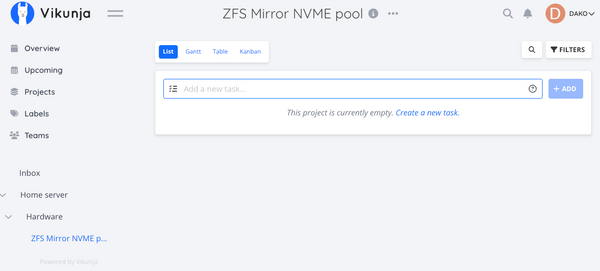 Self-Hosted 待办事项: Vikunja